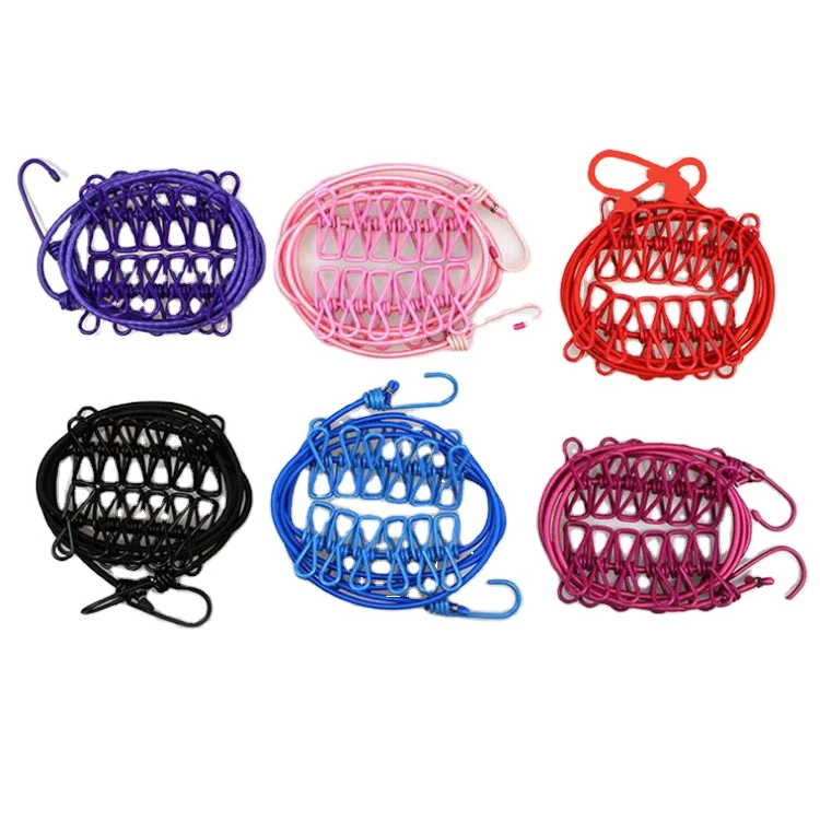 Retractable Outdoor Clothesline With 12 Clips Drying Rack Garden ...