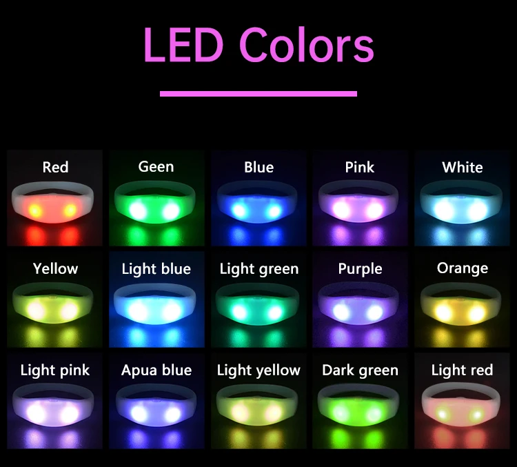 SUNJET Sound Activated LED Bracelets - Party & Event Supplies