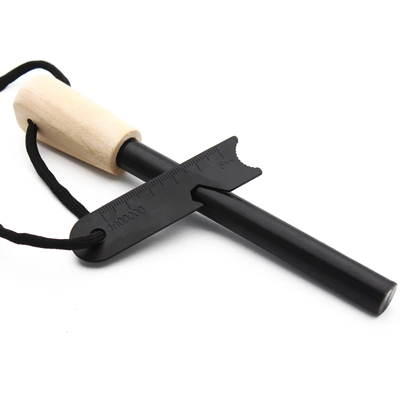 Huge Magnesium Firesteel Wood Handle Flintstone Fire Feuerstahl Starter ...