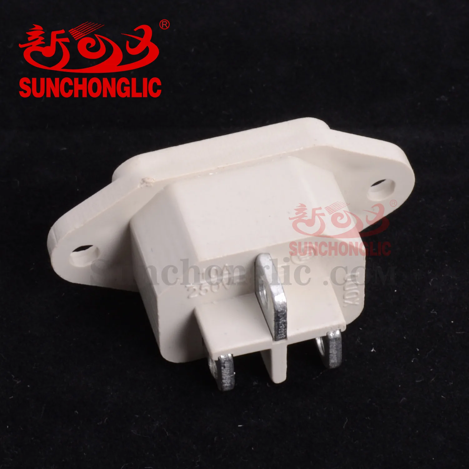 Sunchonglic Power Socket 3 Pin Socket Hole Copper Pin Electrical Plugs ...