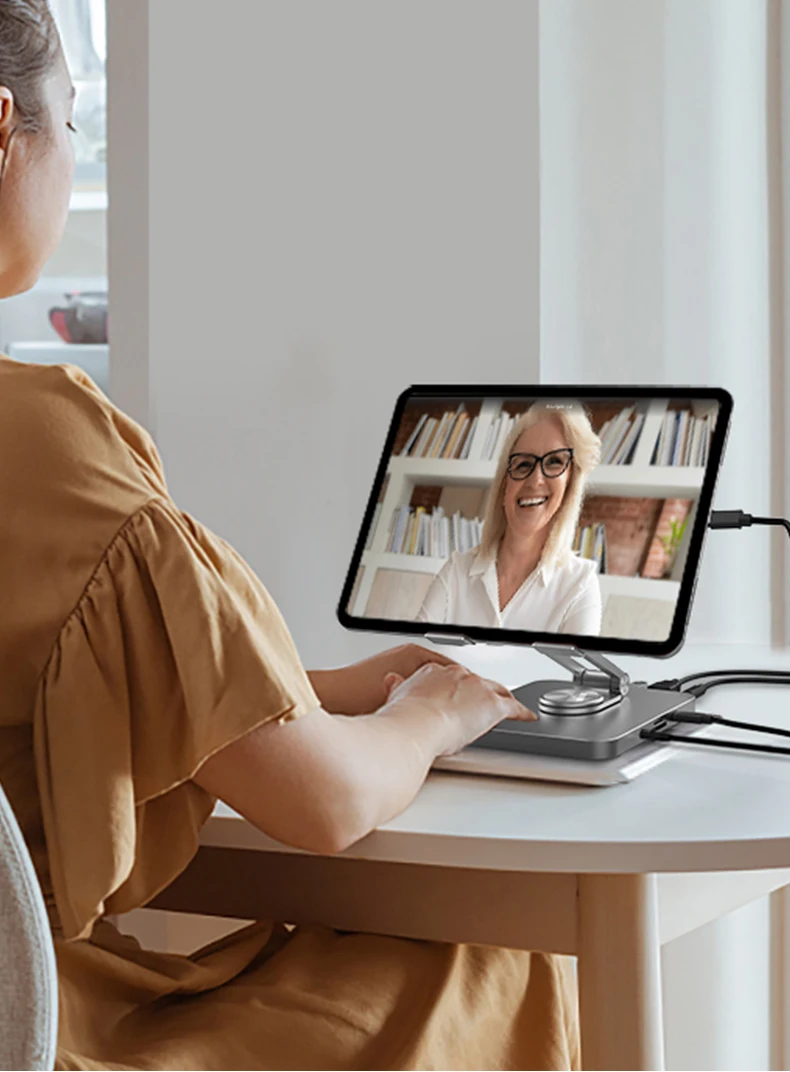 USB c Docking Station Tablet Holder Adjustable Height Aluminum Laptop ...