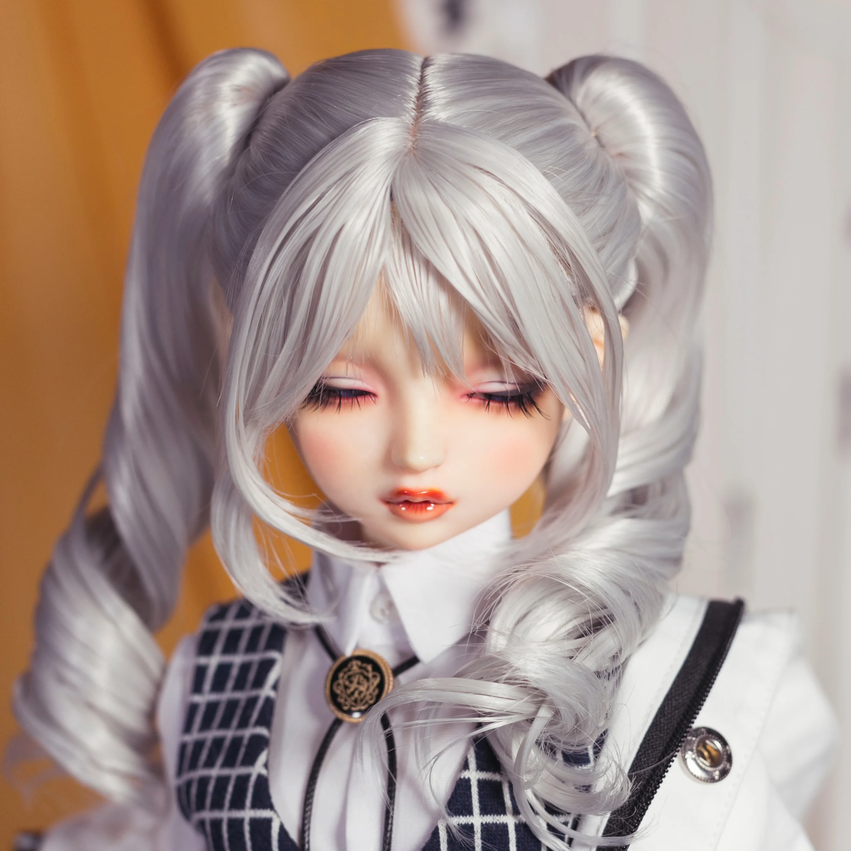 8-9 Inch 1/3 Bjd Hair Customize Wigs For Dollfie Synthetic Pigtails ...