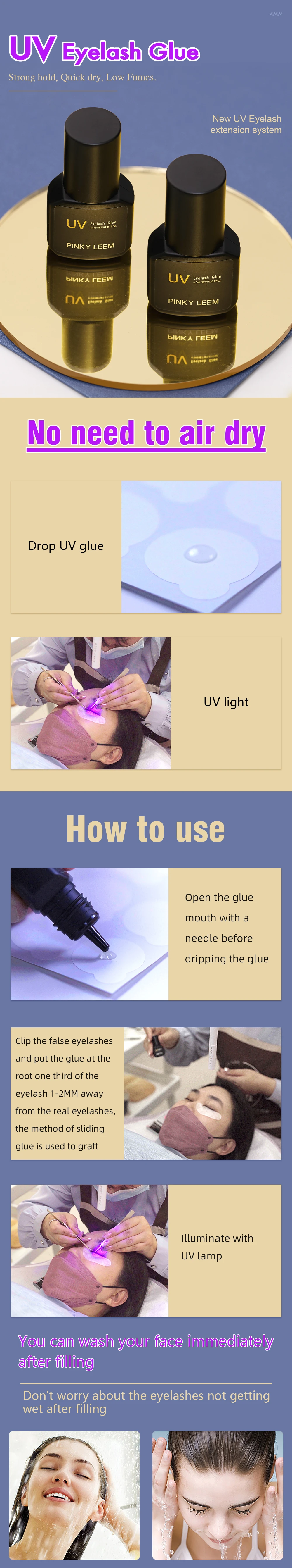 Pinky Leem Wholesale Microwave Uv Led Eyelash Extension Glue With Private Label Led Uv Lash ...