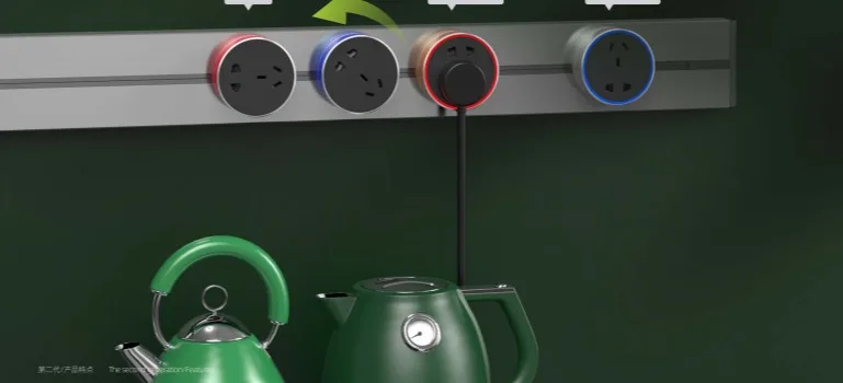 60cm Sliding Hidden Intabletop Power Desk Track Electric Socket With ...