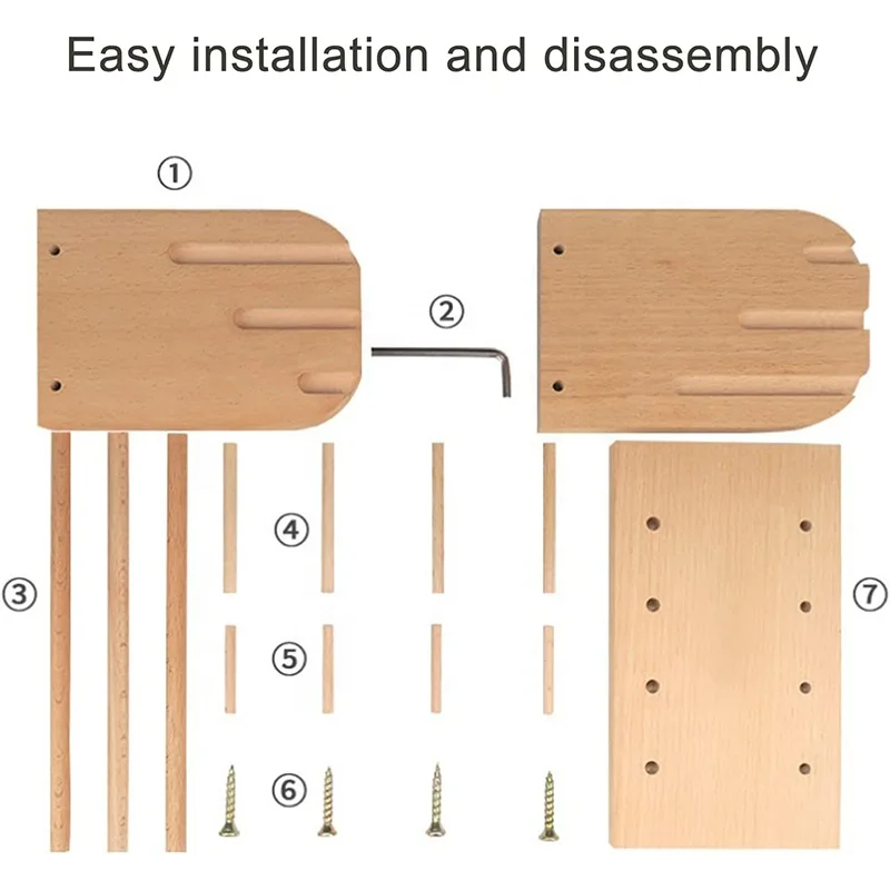 11 Spools Wood Sewing Thread Rack Dispenser For Yarn And Needlework ...