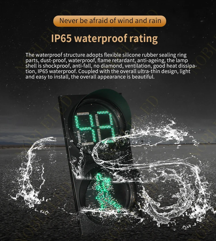 2 Aspect 300mm Dynamic Pedestrian Traffic Light with Digital Countdown ...