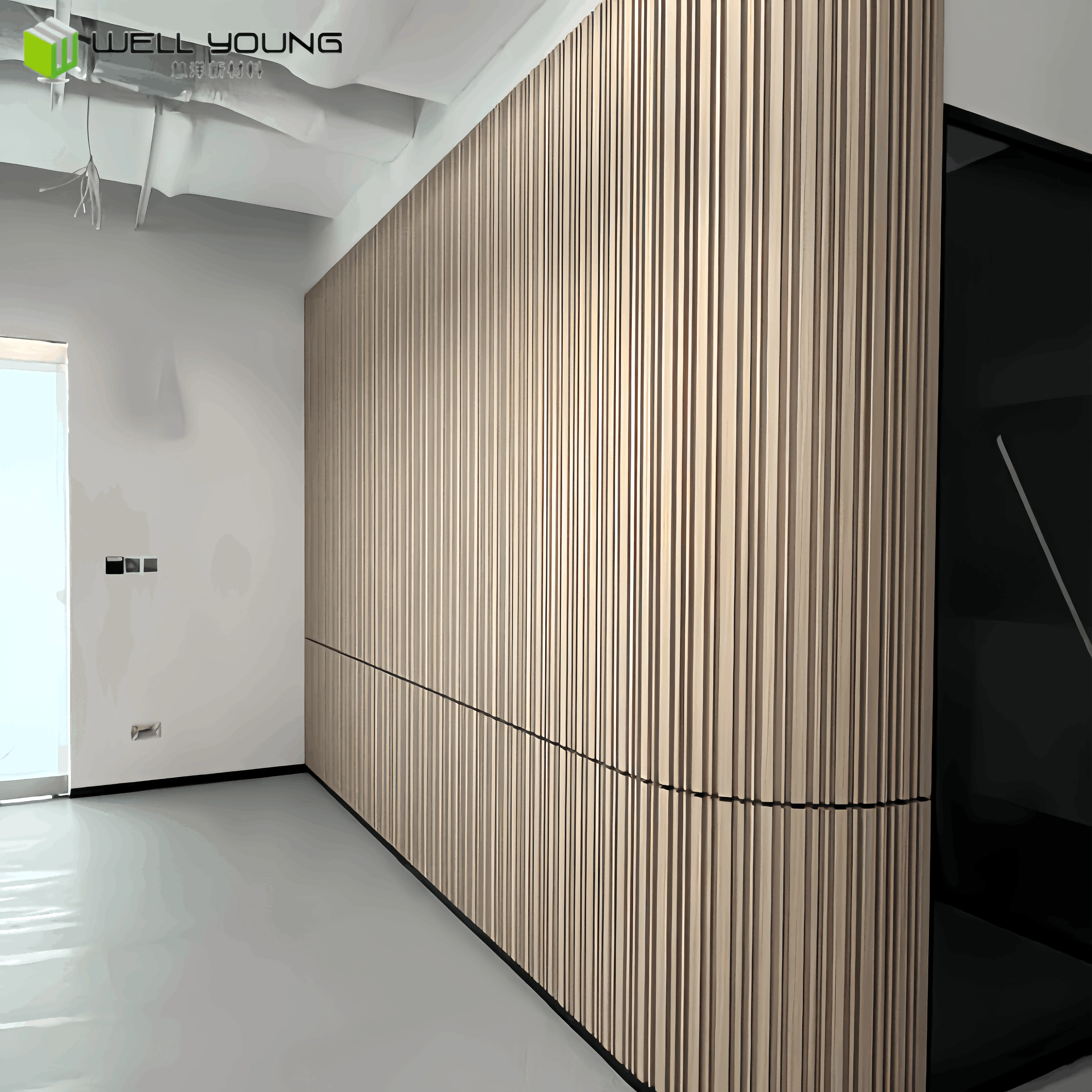 Customized Fluted Curved Acoustic Wall Panel Fireproof Wooden Slat ...
