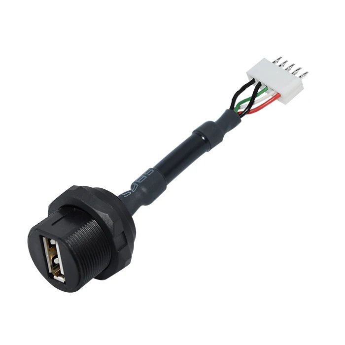 Usb 2.0 Type A Female Panel Mount Connector Solder Termination 4 Pins A ...