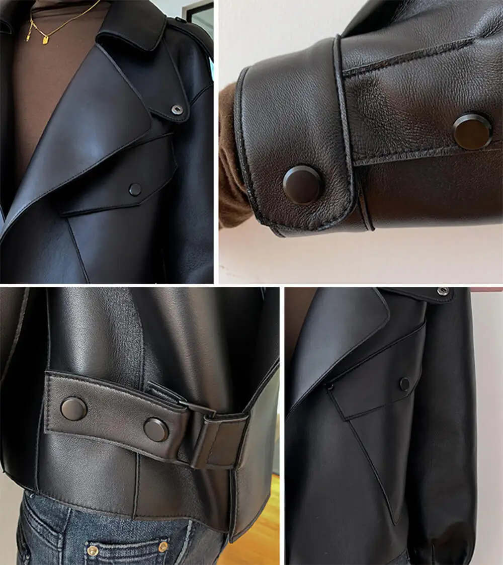Shop Our Selection of Fashion Crop Design Sheep Skin Leather Coats