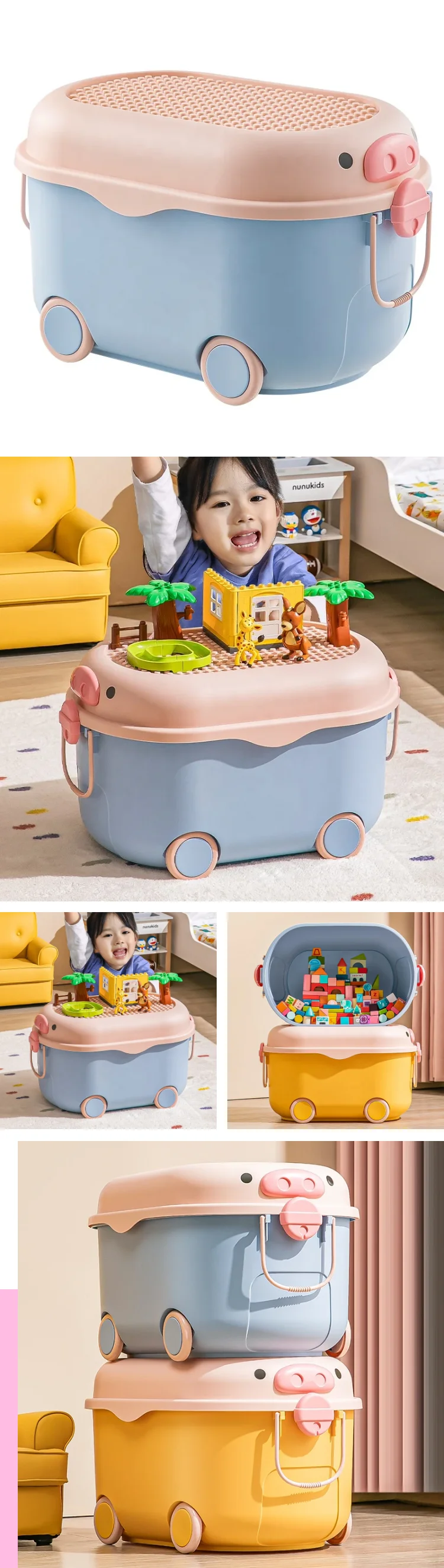Ambr 2024 Cute Shape Kids Storage Box Toys Books Storage Chest Cartoon ...
