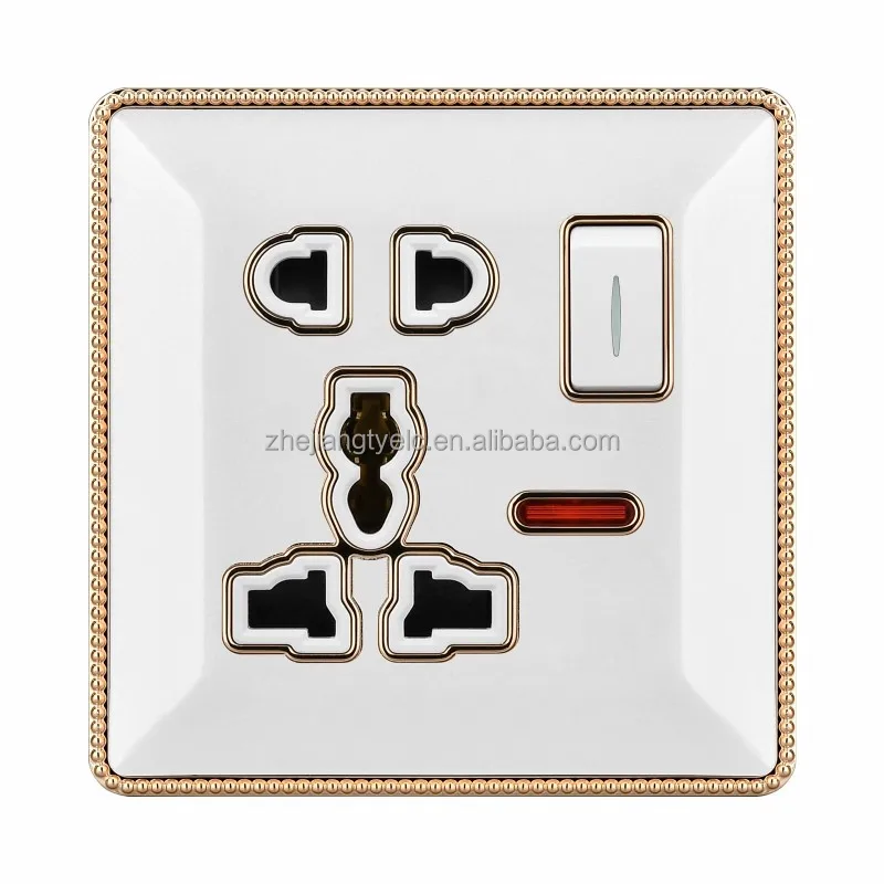 Tyelc 1 Gang Multi Functional 5 Pin Universal Switch Socket W/neon ...