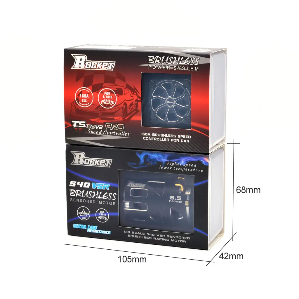 Rocket RC Racing 540 V5R Sensored Brushless Motor Combo