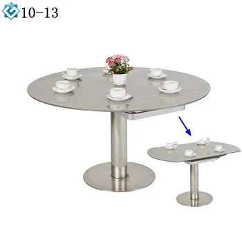 Convertible Furniture Round Dining Table Turns Into Square Table Rotate ...