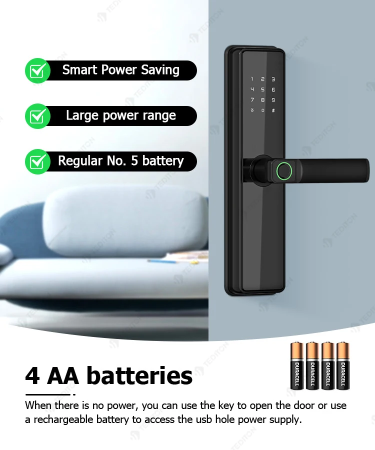 Waterproof Outdoor High Security Electric Digital Fingerprint Smart Door Lock With Tuya App ...