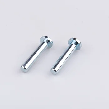 Hand Knock Flat Head Solid Rivet Pin 4mm Blue Zinc Round Head Steel ...