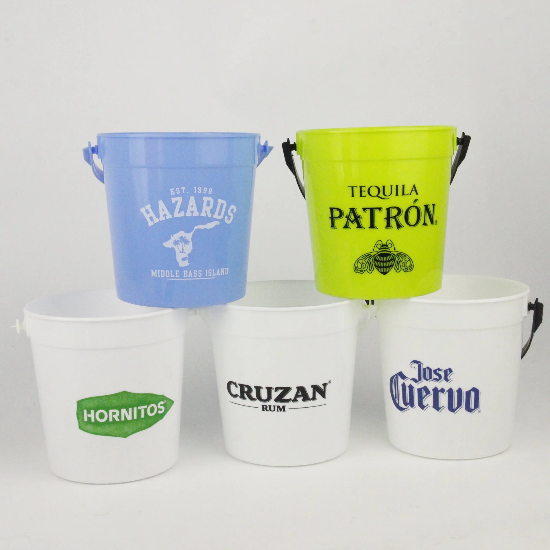 Reusable Rum Punch Bowls Bucket for Ice and Drinks 32 oz Clear Plastic ...