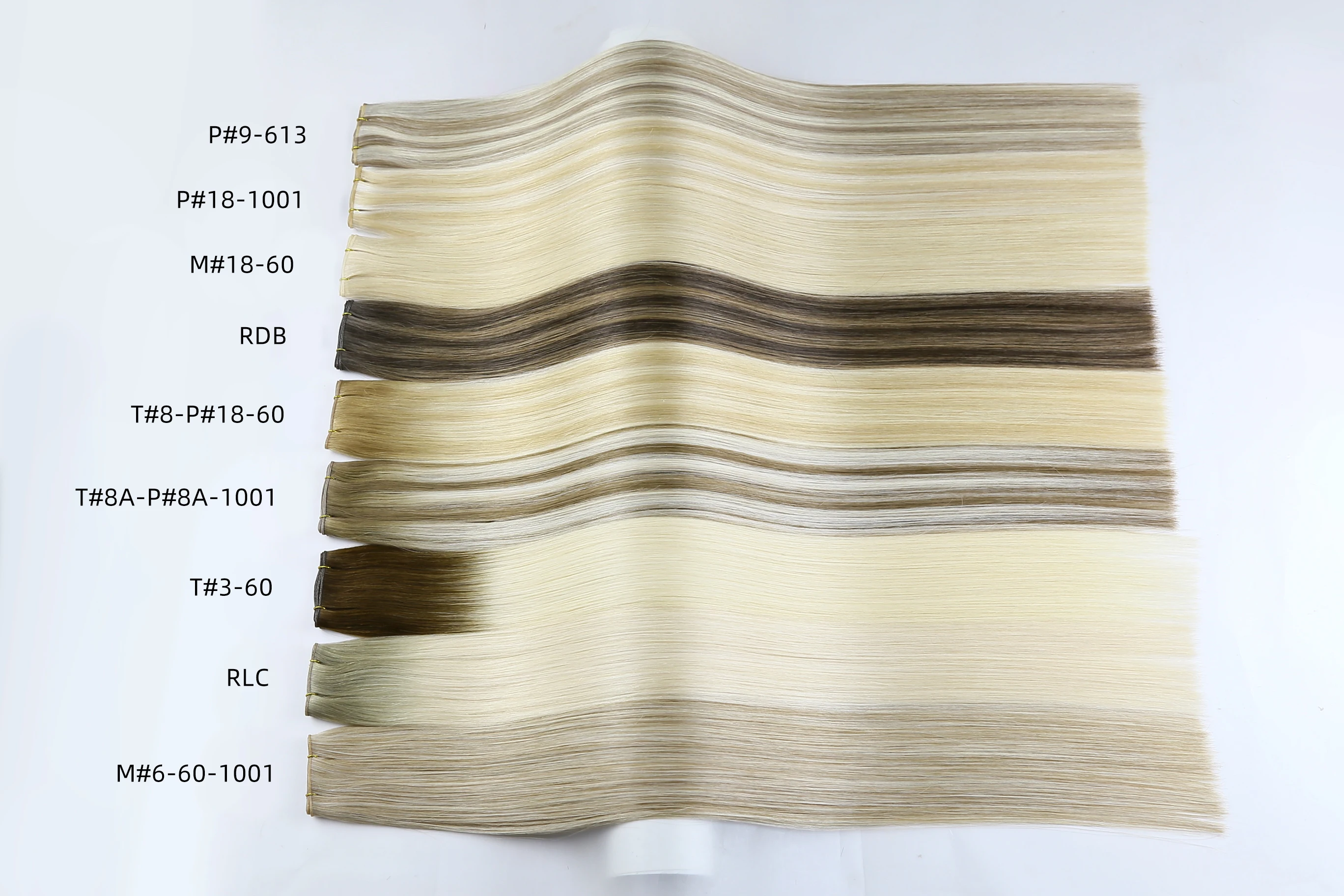 Thin Weft Human Hair Bundles Extensions Balayage Highlight Ombre Color ...