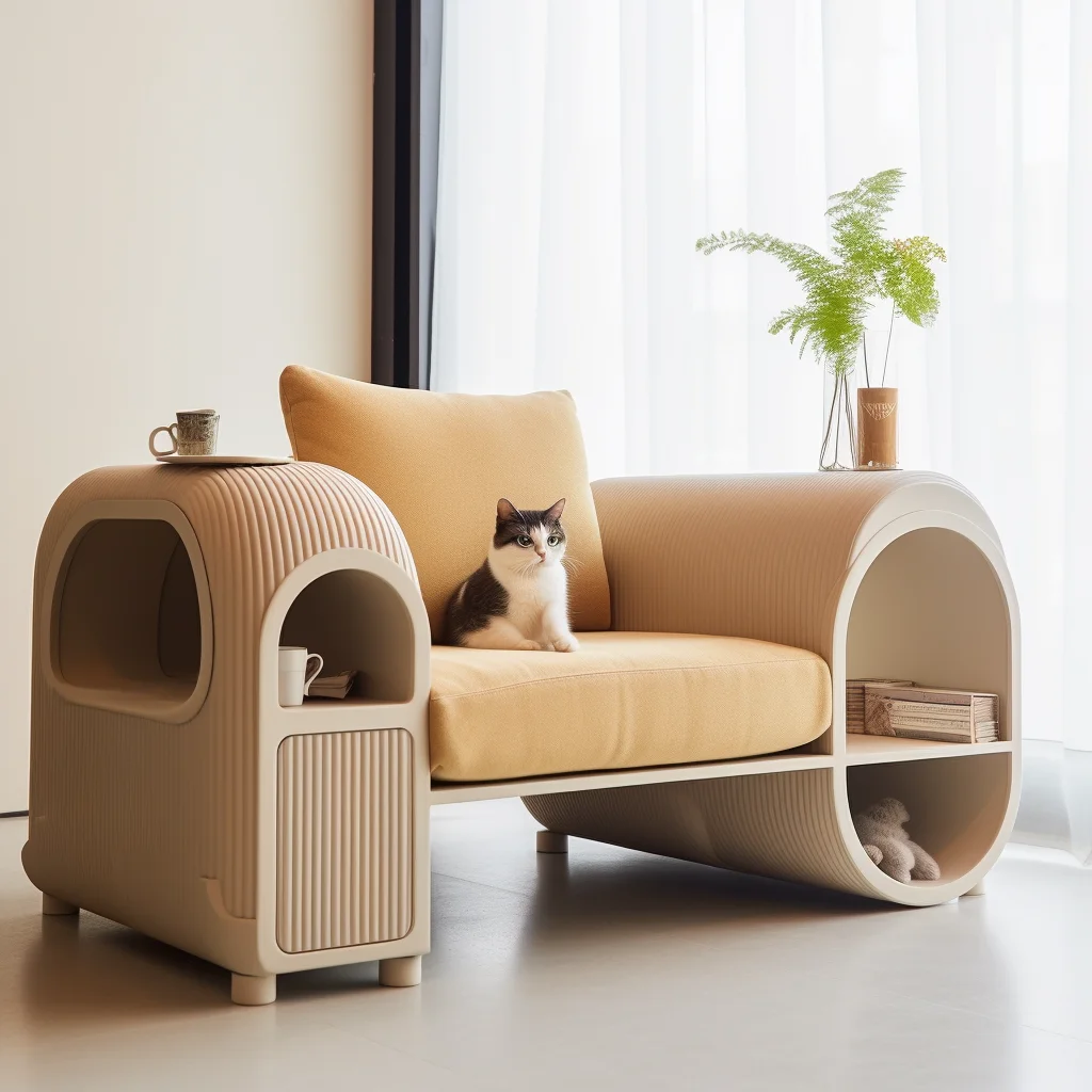 Luxury Cat Bed Furniture - Modern Cat House Apartment Cave