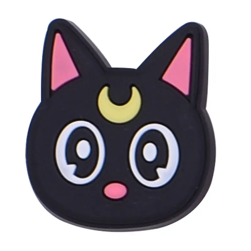 Luxury Cartoon Kawaii Sailor Moon Luna Cat Charms Diy Soft Pvc Croc Jibbits Decoration Shoes Bag ...