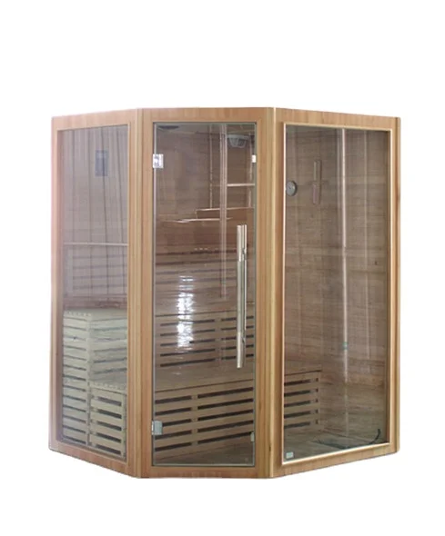Indoor Wooden Steam Acrylic Corner Sauna Room Traditional Steam Sauna ...