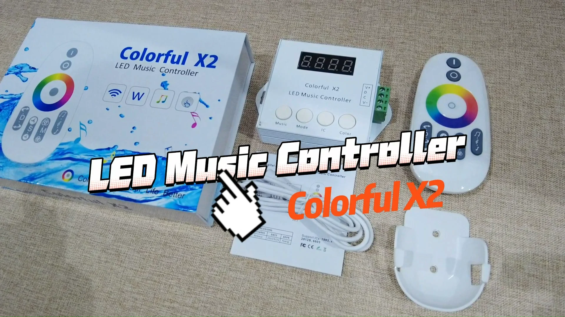 Colorful X2 Music Controller Rf Touch Remote Max 1000pixels Dc5v-24v Ws2812b Ws2811/ws2813 ...