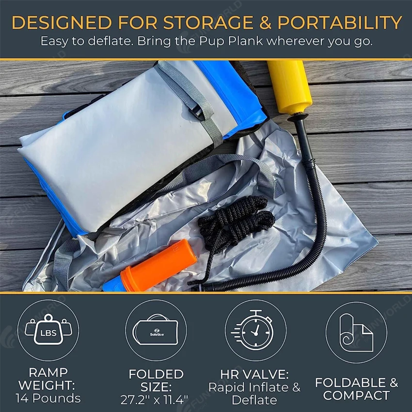 Inflatable Pup Plank Dog Ramp - Perfect for Pools & Beaches