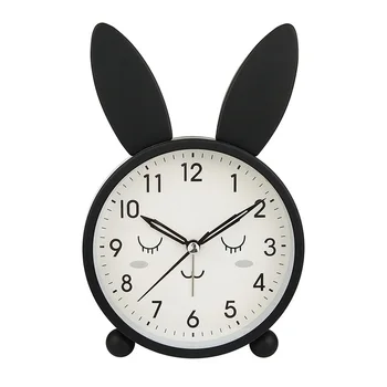 Kid's Cute Smiling Bunny Clock Face Design Rabbit Ears Shape Silent ...