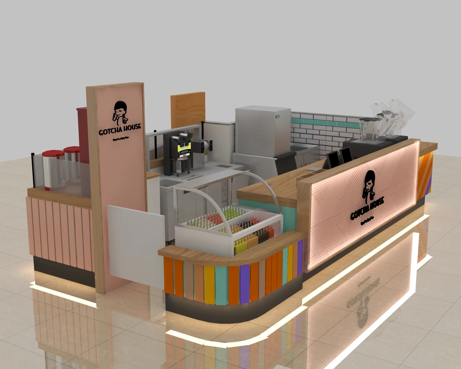 Lovely Bubble Tea Kiosk Design Shopping Mall Coffee Juice bar Counter ...