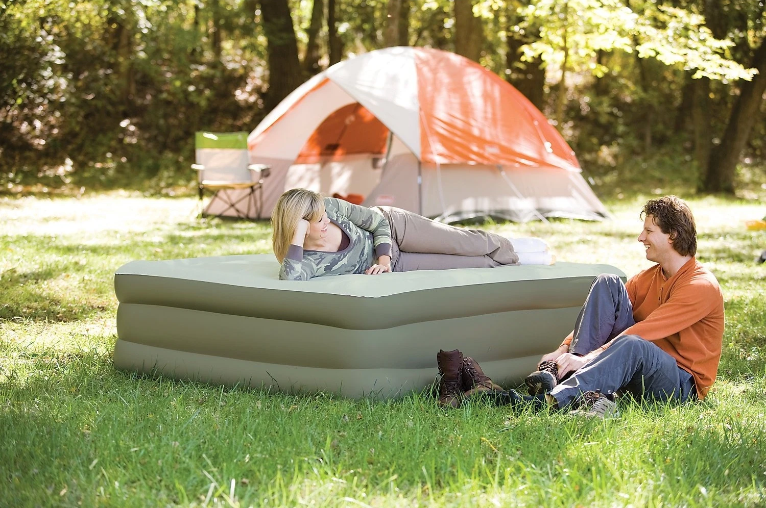 Factory Custom Inflatable Double Height Air Mattress King Size Camping ...