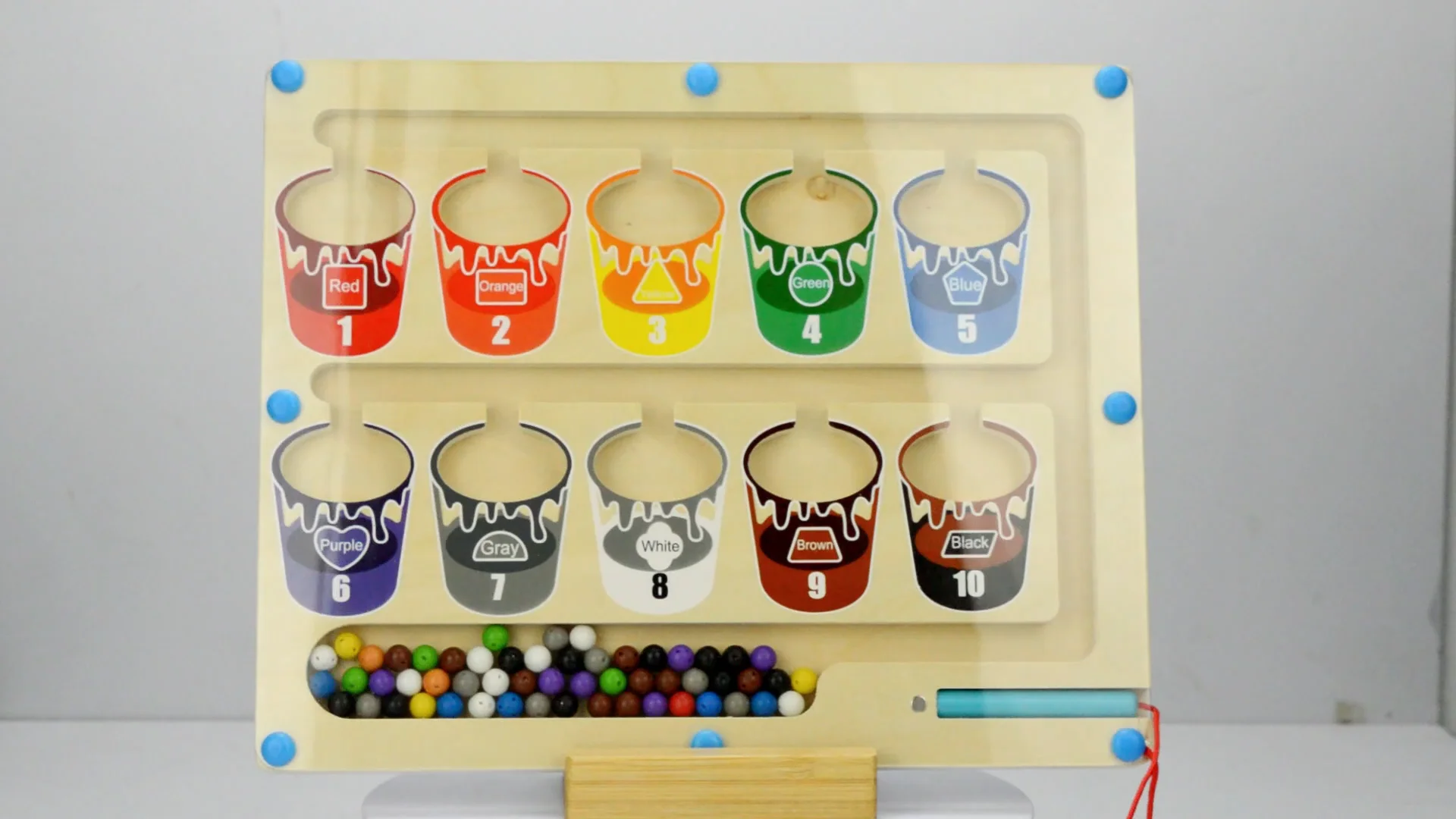 Magnetic Color Number Maze Montessori Wooden Magnet Puzzle Game Board ...