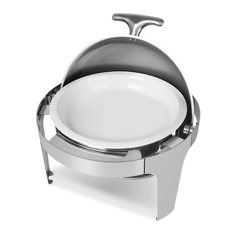 Factory Price Buffet Food Warmer Stainless Steel Round Roll Top Chafing ...