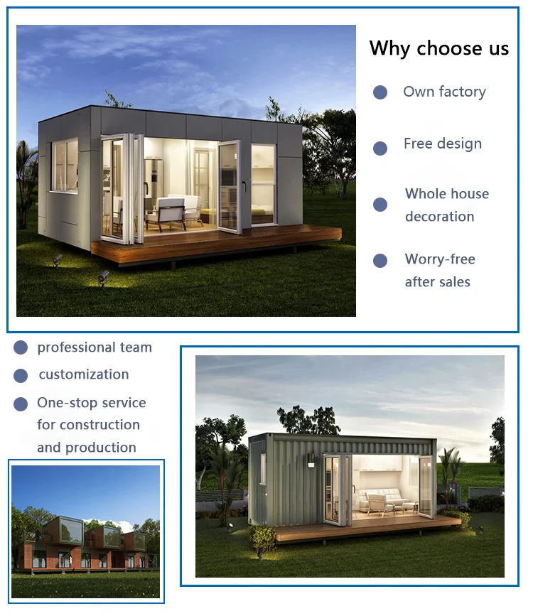 Modern 20ft 40ft Luxury Container Homes Easy Assemble Modular Tiny Prefabricated Living ...