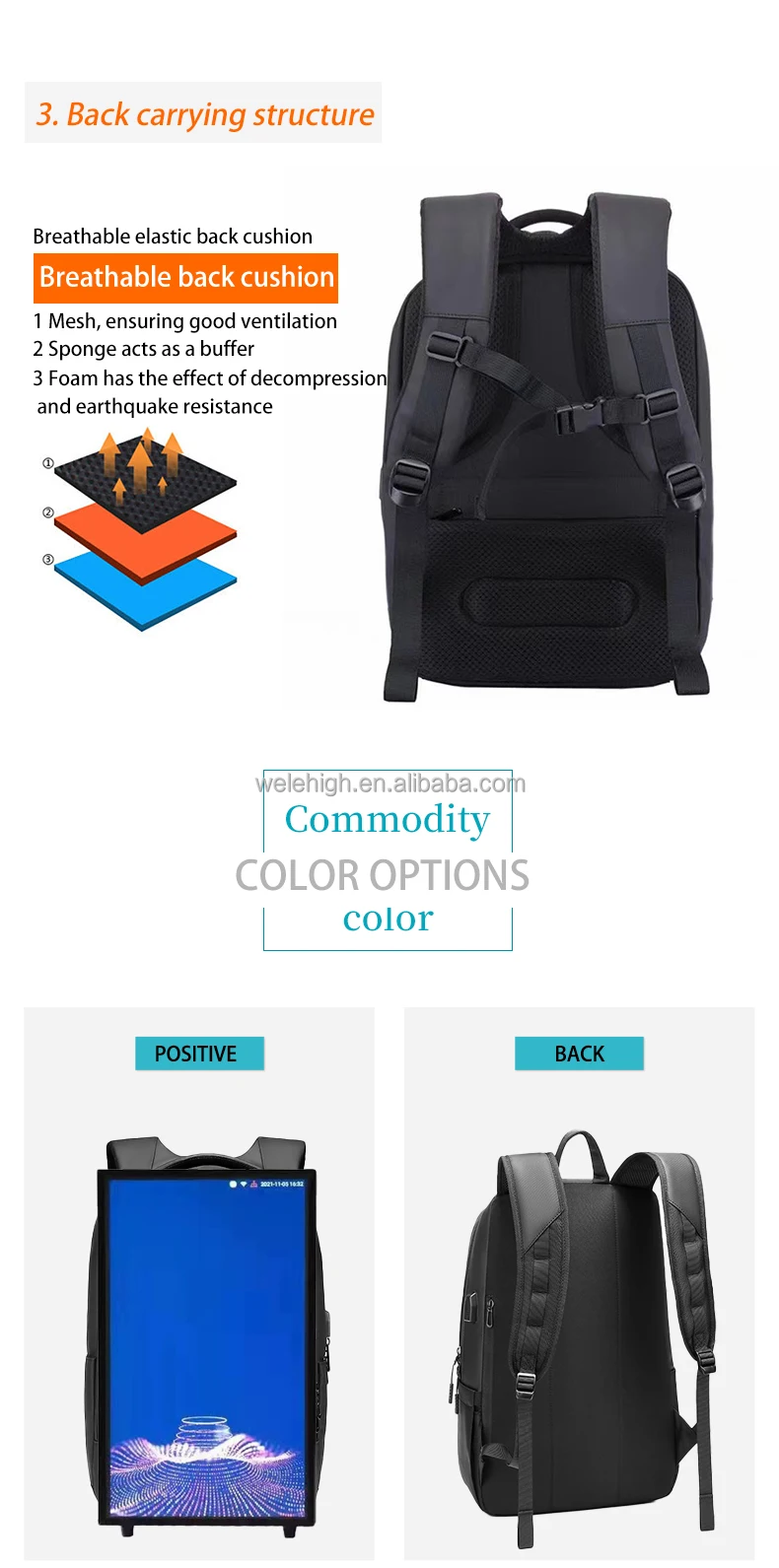 22 32 Inch LCD Display Screen Billboard Backpack Digital Signage ...