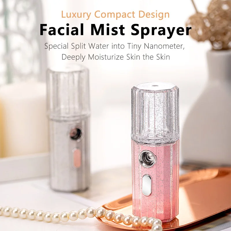 Crystal Portable Sprayer Nano Facial Mister 30 Ml Mini Face Humidifier ...