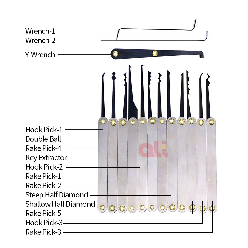Opening Door 12pcs Lock Pick Set Locksmith Tools Locksmith Supplies ...