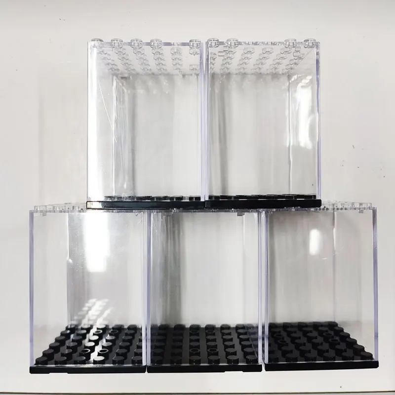Transparent Display Stand Mini Blocks Figure Storage Case Box ...