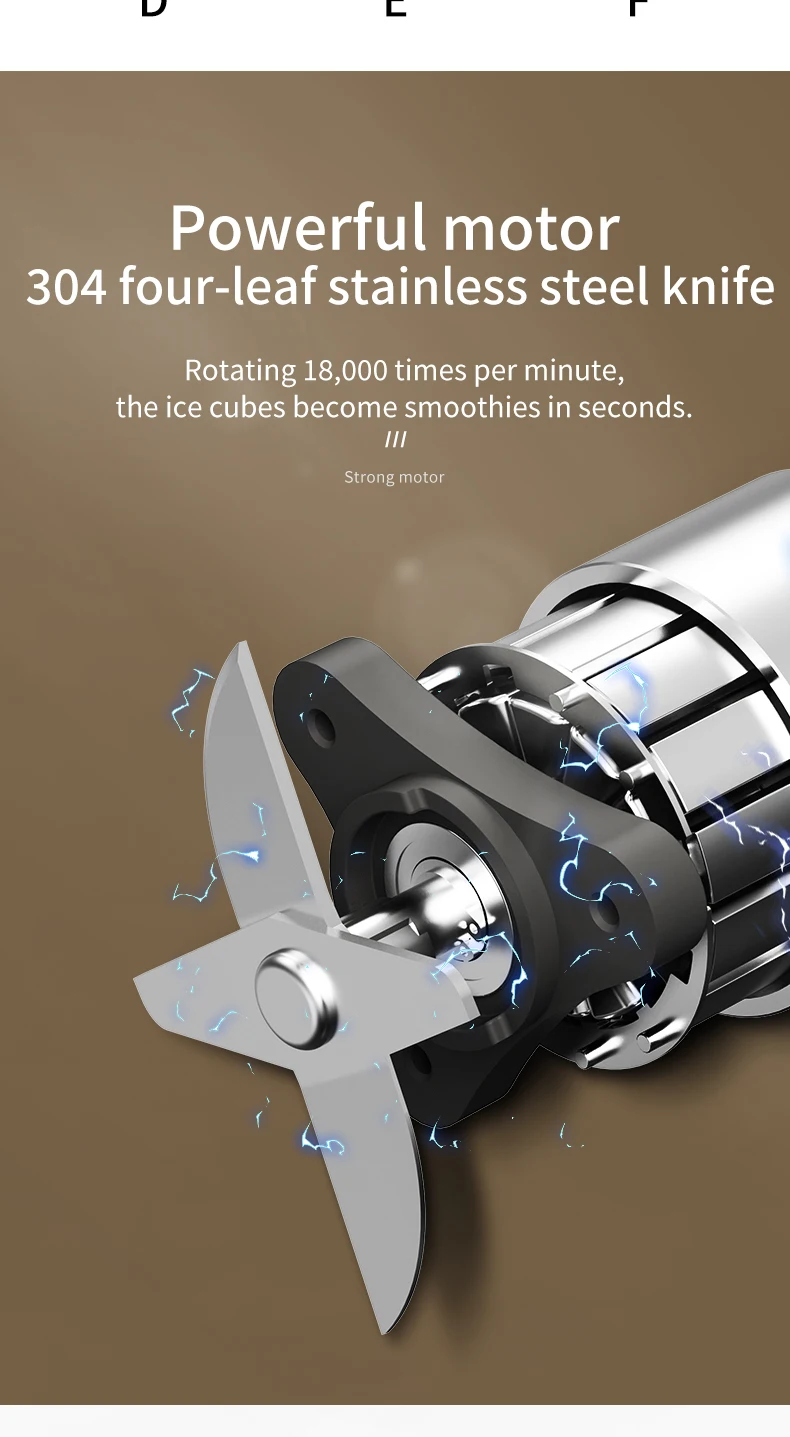 Mini Fresh Juice Juicer - Portable Blender with 10 Blades