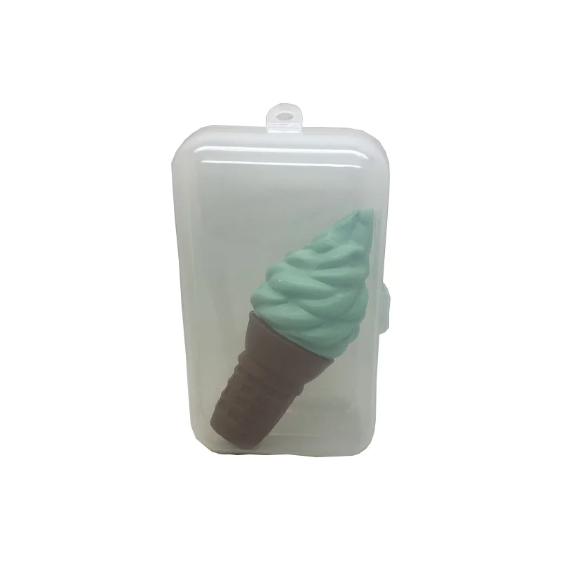 Wholesale New Eco-friendly Latex Chewable Silicon Squeak Ice Cream Chew ...