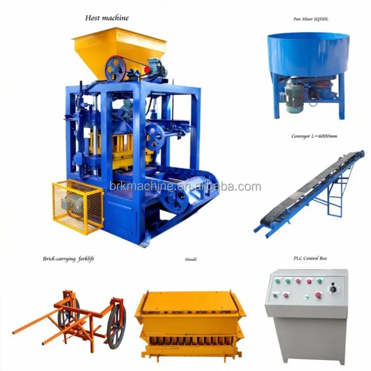 QTJ4-26 Cement Brick Making Machinery Construction Materials Mini Plant ...