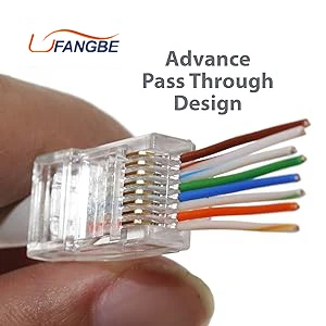 Fast Cabl Cat 6 Wire Rg45 Connector Ethernet Cable Pass Through 8p8c ...
