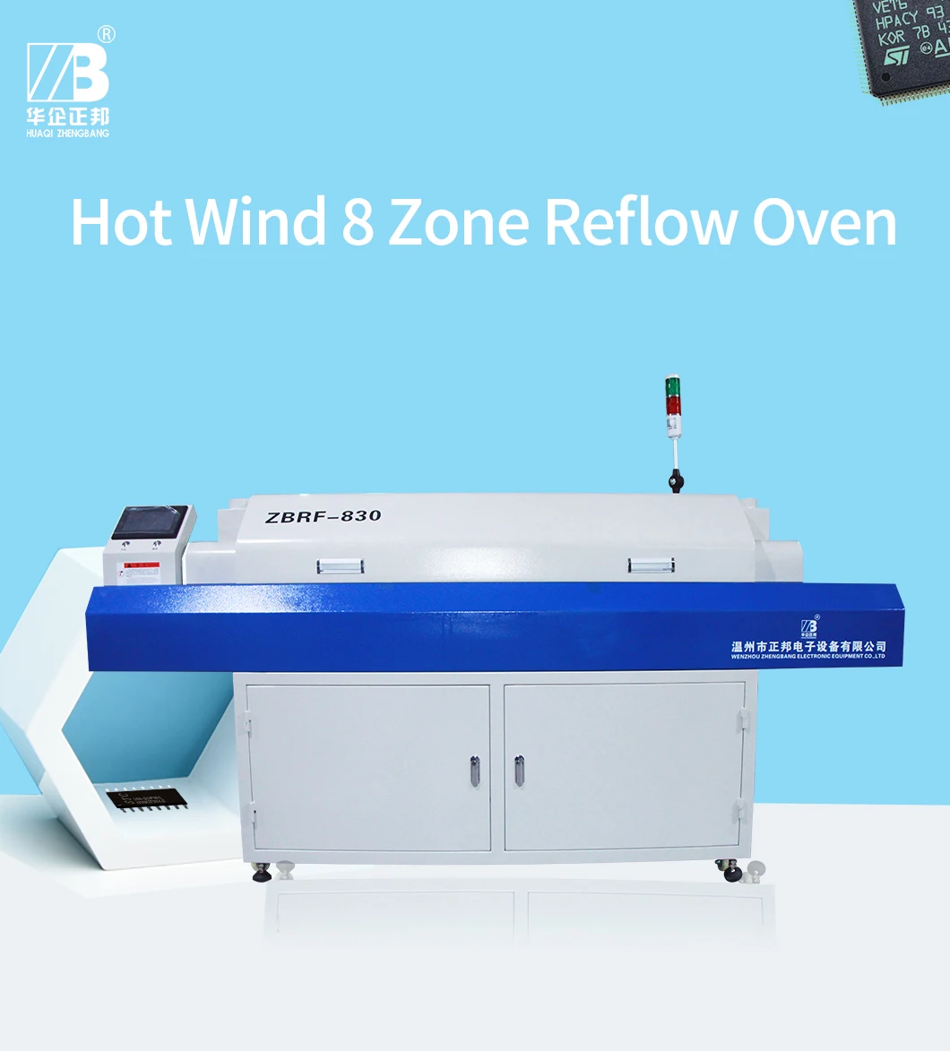 Infrared & Hot Air Heating Reflow Oven for SMT with 8 Zones