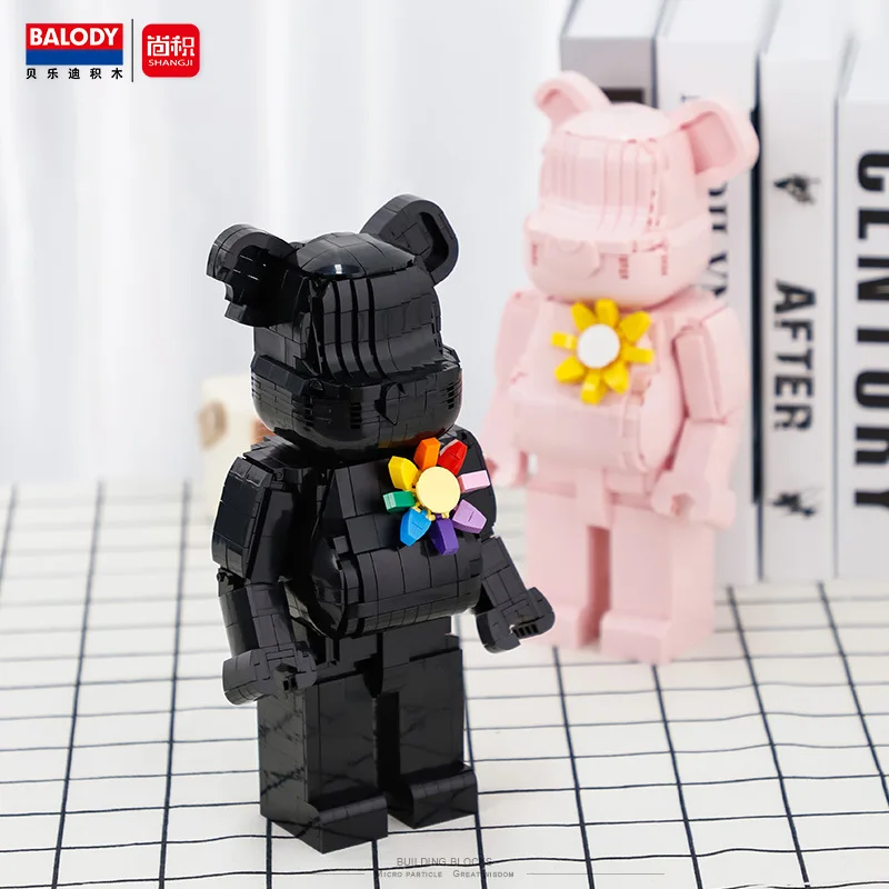 Xr Balody 3D Model Flower Heart Bear Series Blocks Mini Bricks Bear ...