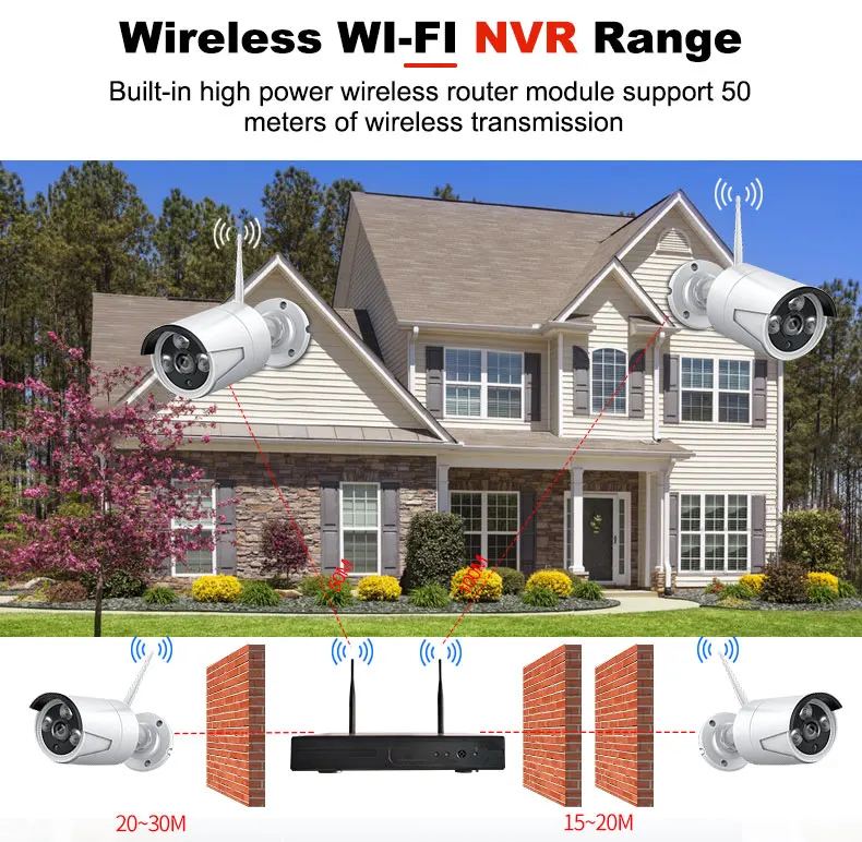 New Arrival 16Ch Wifi NVR Kit 16pcs Security Camera System Wireless ...