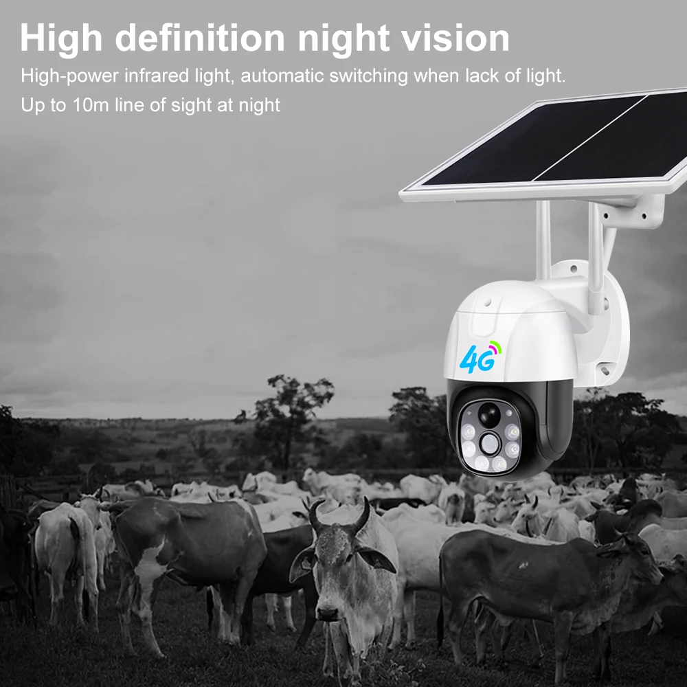 V380 1080p 4g Wifi Solar Ptz Outdoor Surveillance Camera 4x Digital ...
