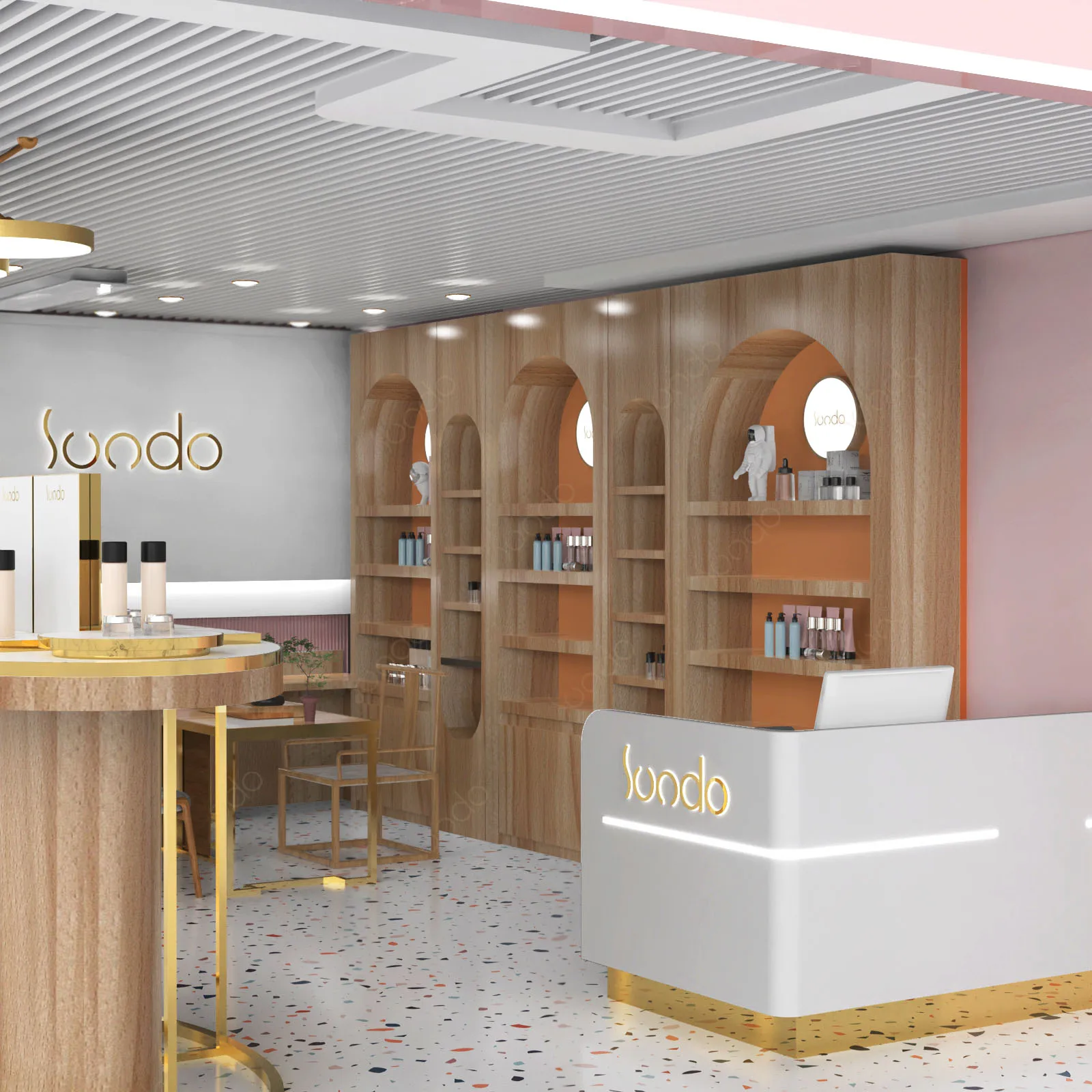 Factory Customised Woodgrain Patterns Glass Bottle Showcase Simple ...