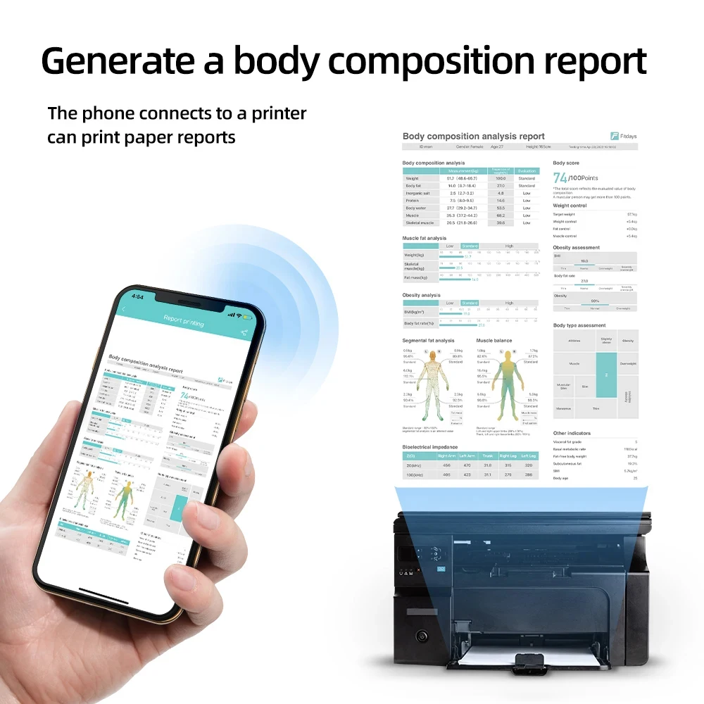 Smart 8-electrodes Digital Body Fat Bmi Bmr Measure Analyzer Scales ...