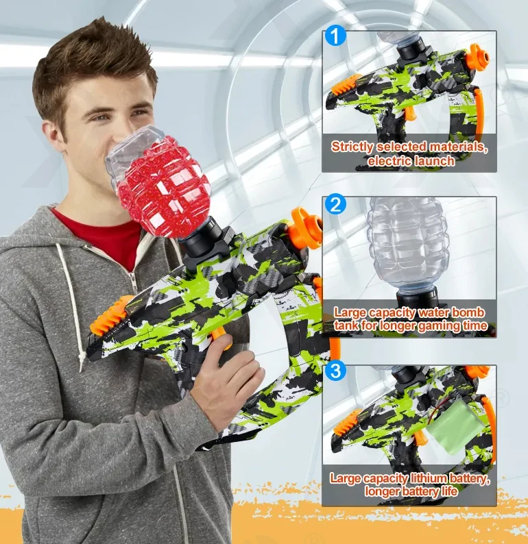 Chengji Outdoor Shooting Game Electric Splatter Crystal Soft Bomb Water ...