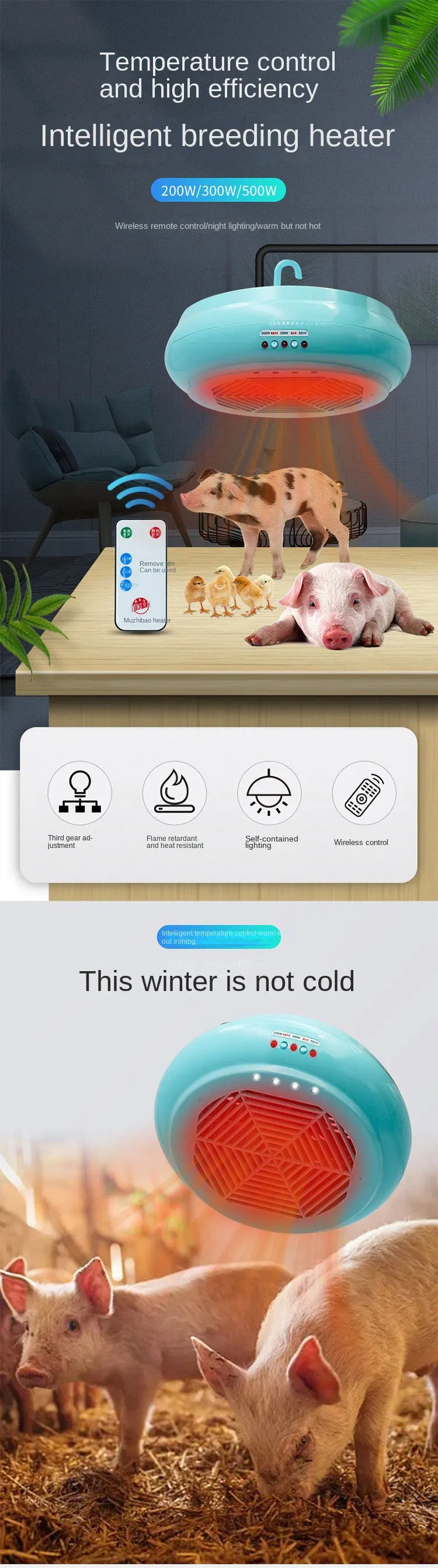 Automatic Poultry Chicken Brooder Animal Breeding Heater Lamps Pets ...