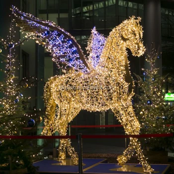 Outdoor 3d Life Size Commercial Led Animals Sculptures Horse Lighted ...