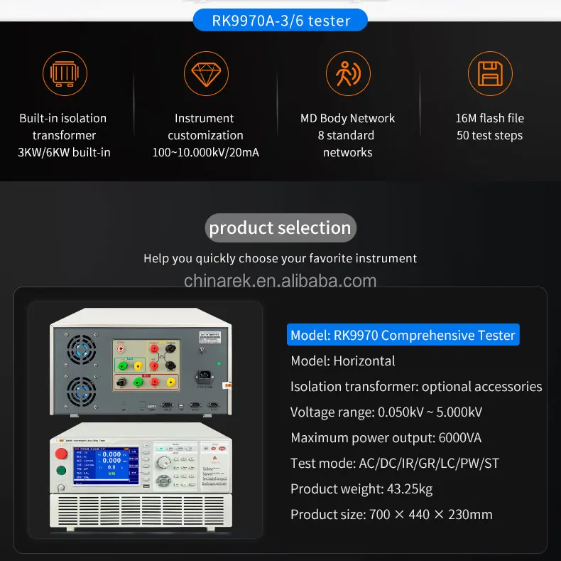 Rek Rk9970 Programmable Safety Comprehensive Tester Ac/dc Withstand ...